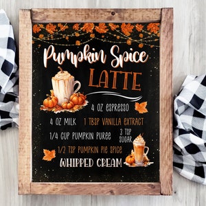 Fall Coffee Bar Sign Pumpkin Spice Latte Sign Hot Cocoa Print Pumpkin ...