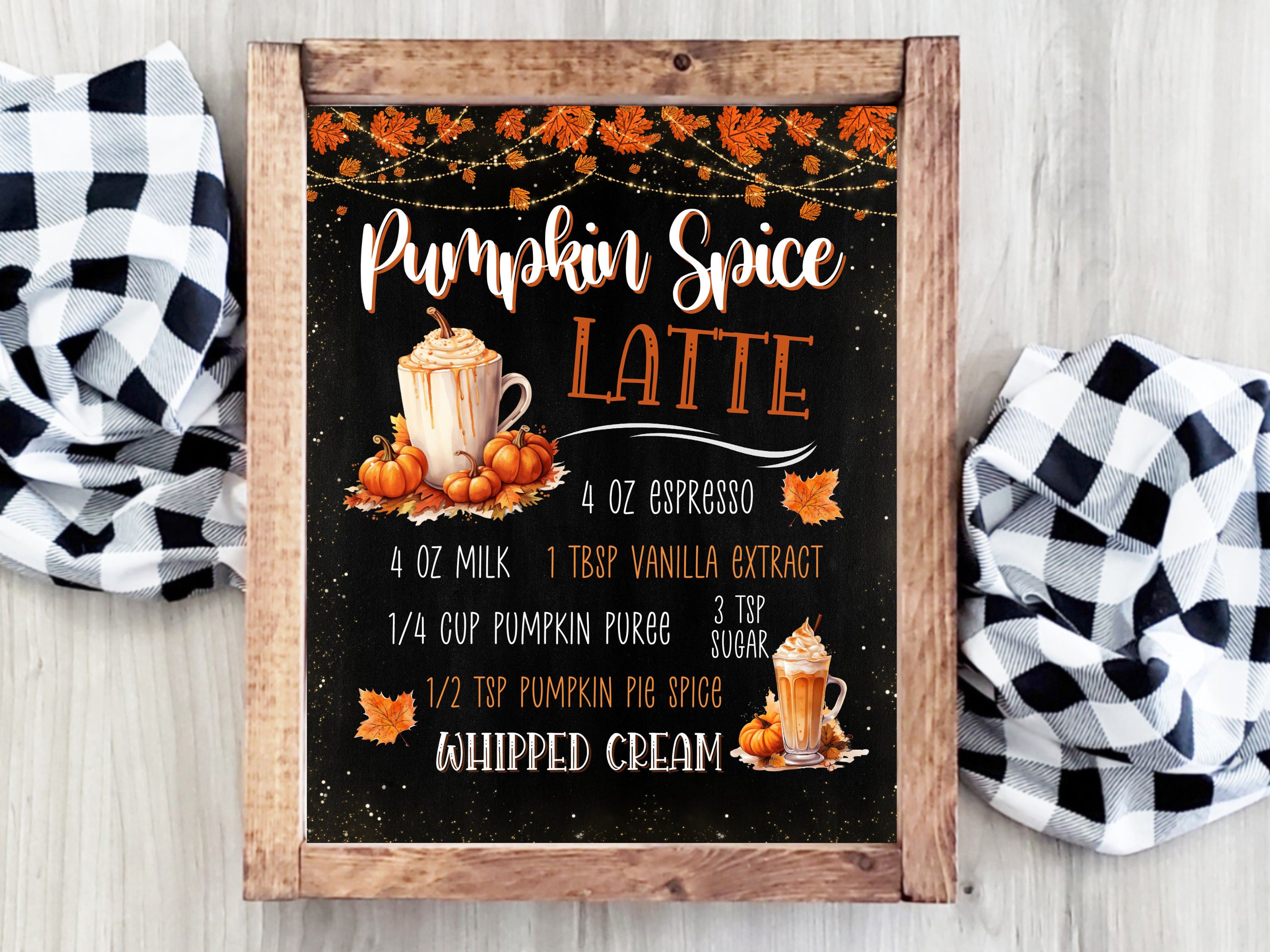 Fall Coffee Bar Sign | Pumpkin Spice Latte Sign | Hot Cocoa Print ...