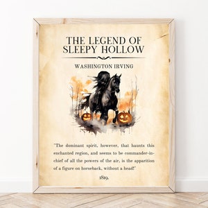 The Legend of Sleepy Hollow | Halloween Book Page Print | Printable ...