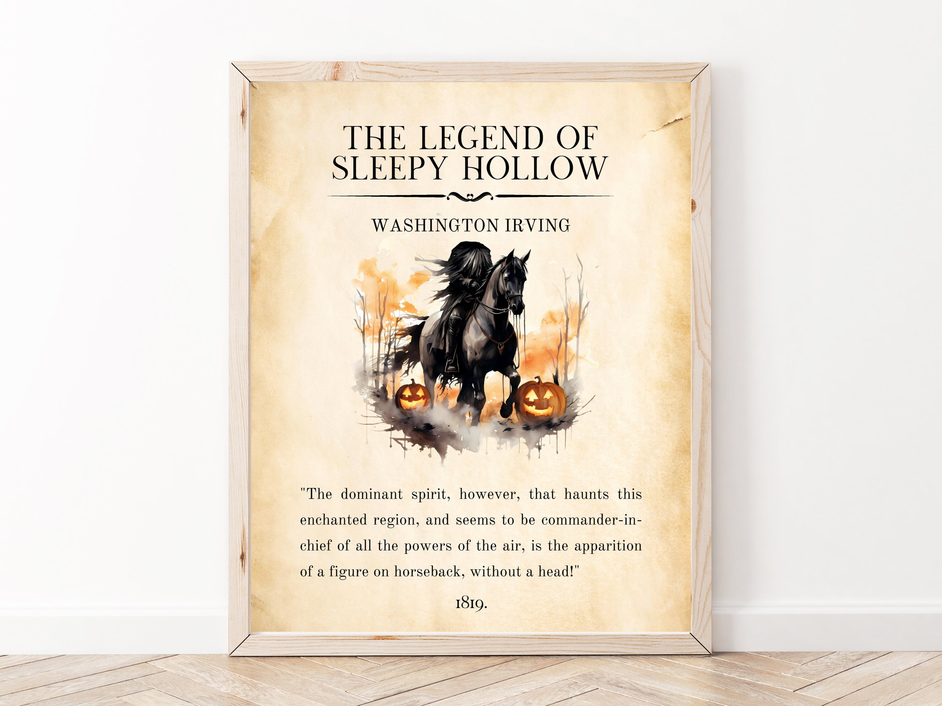 The Legend of Sleepy Hollow | Halloween Book Page Print | Printable ...