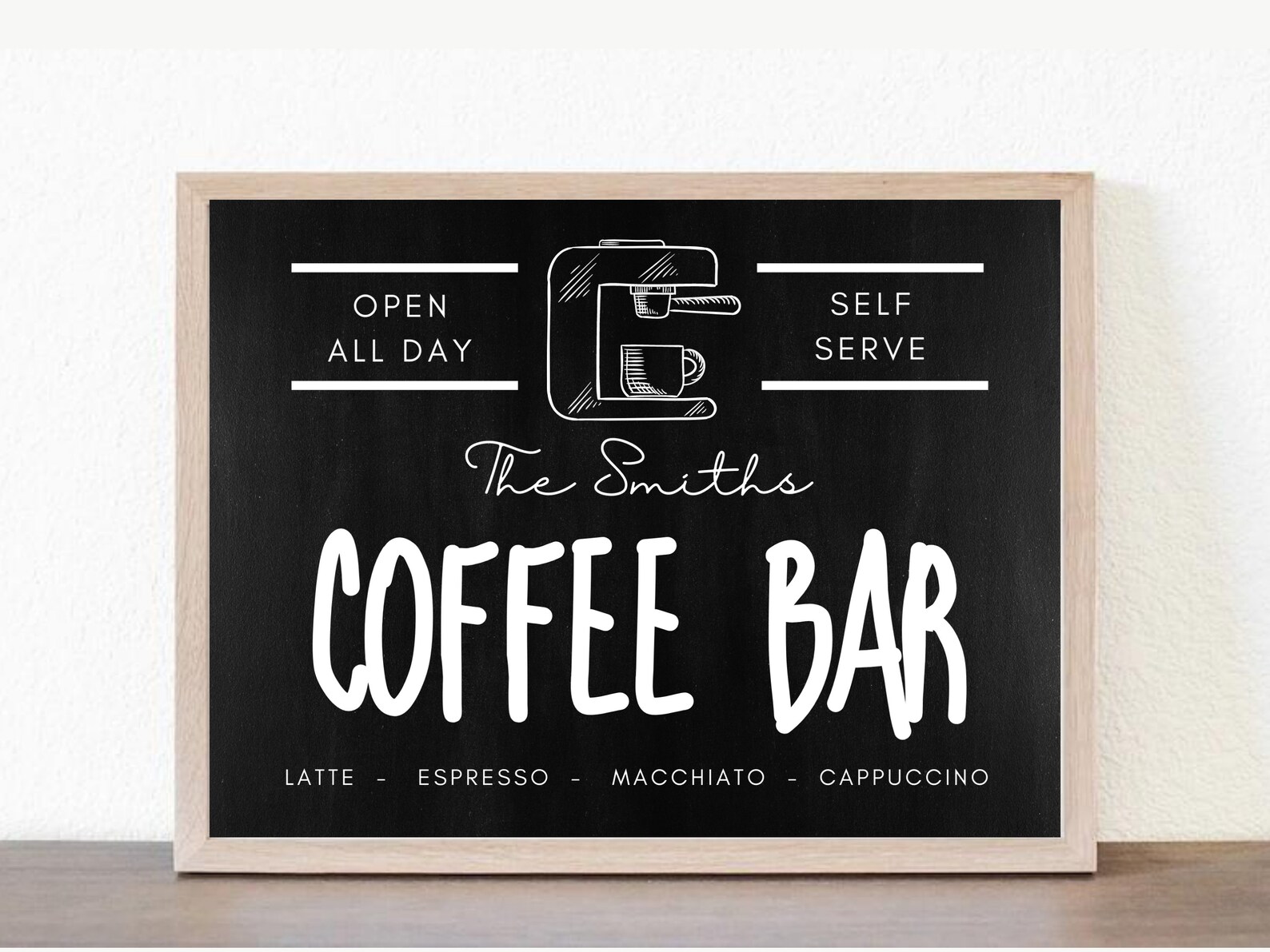 Coffee Bar Sign Personalized Coffee Sign Printable Wall - Etsy