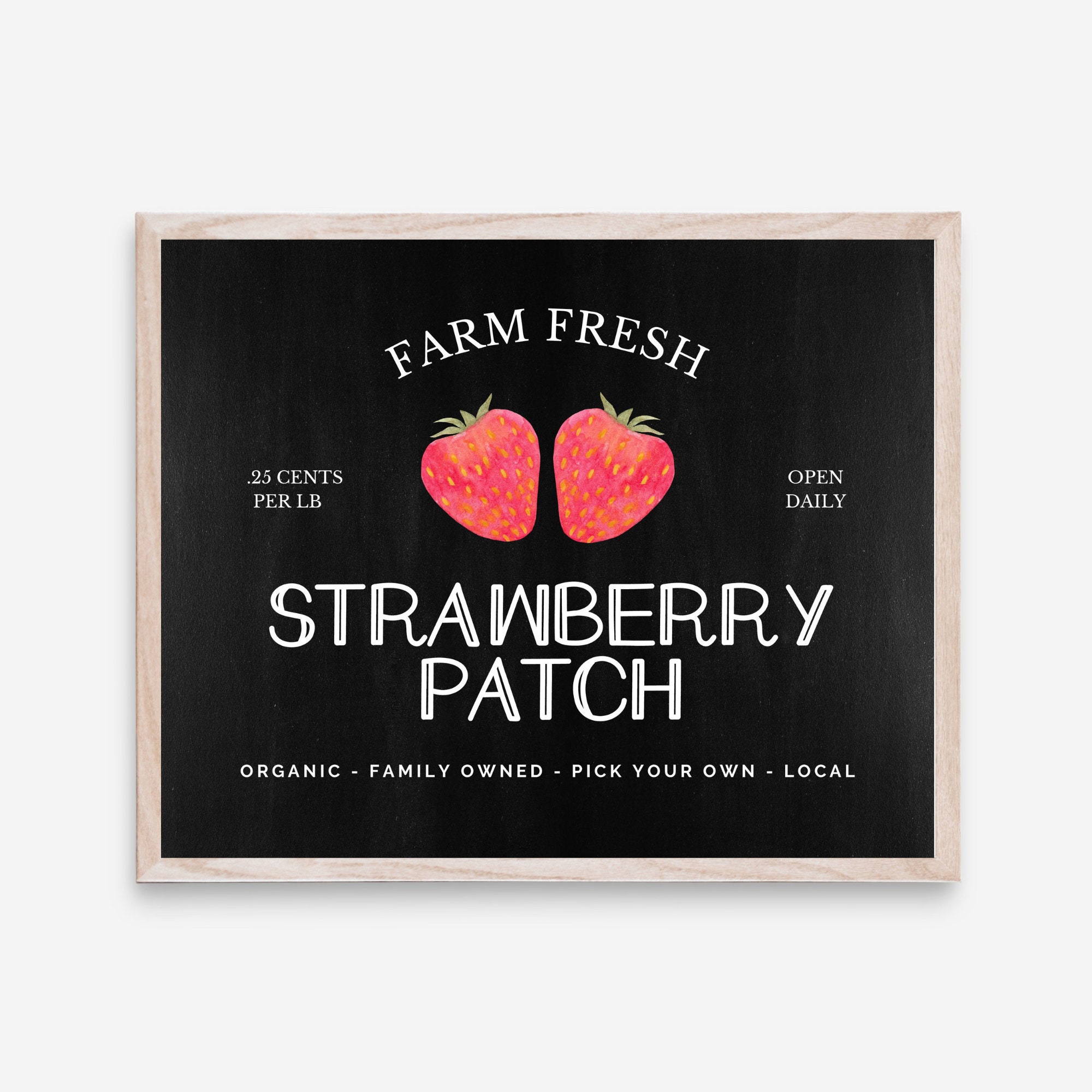 Farm Fresh Strawberries Sign Strawberry Decor Printable - Etsy
