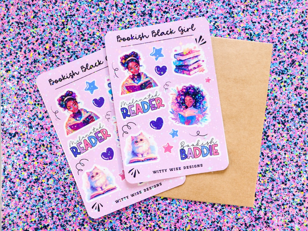 Bookish Sticker Sheet | Black Girl Stickers | E-reader Stickers ...