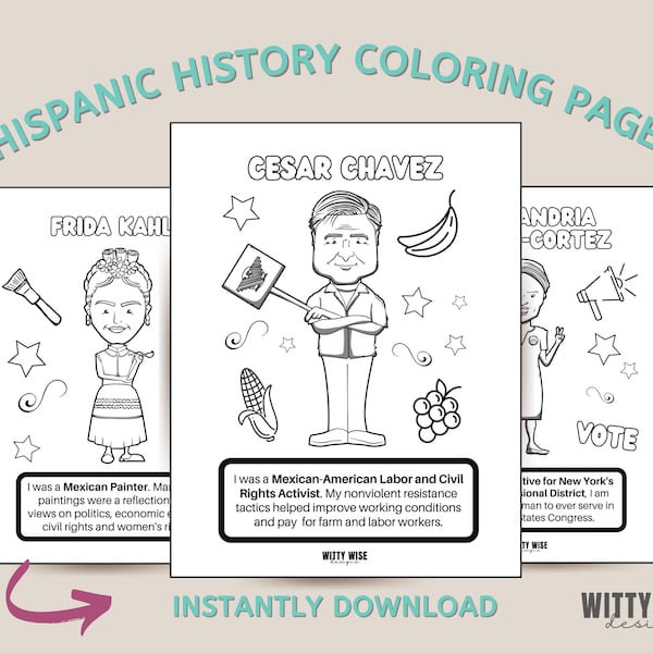 Hispanic Heritage Coloring Pages - Etsy