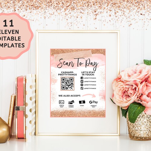 QR CODE SIGN Pop up Shop Payment Sign Scan to Pay Sign | Etsy