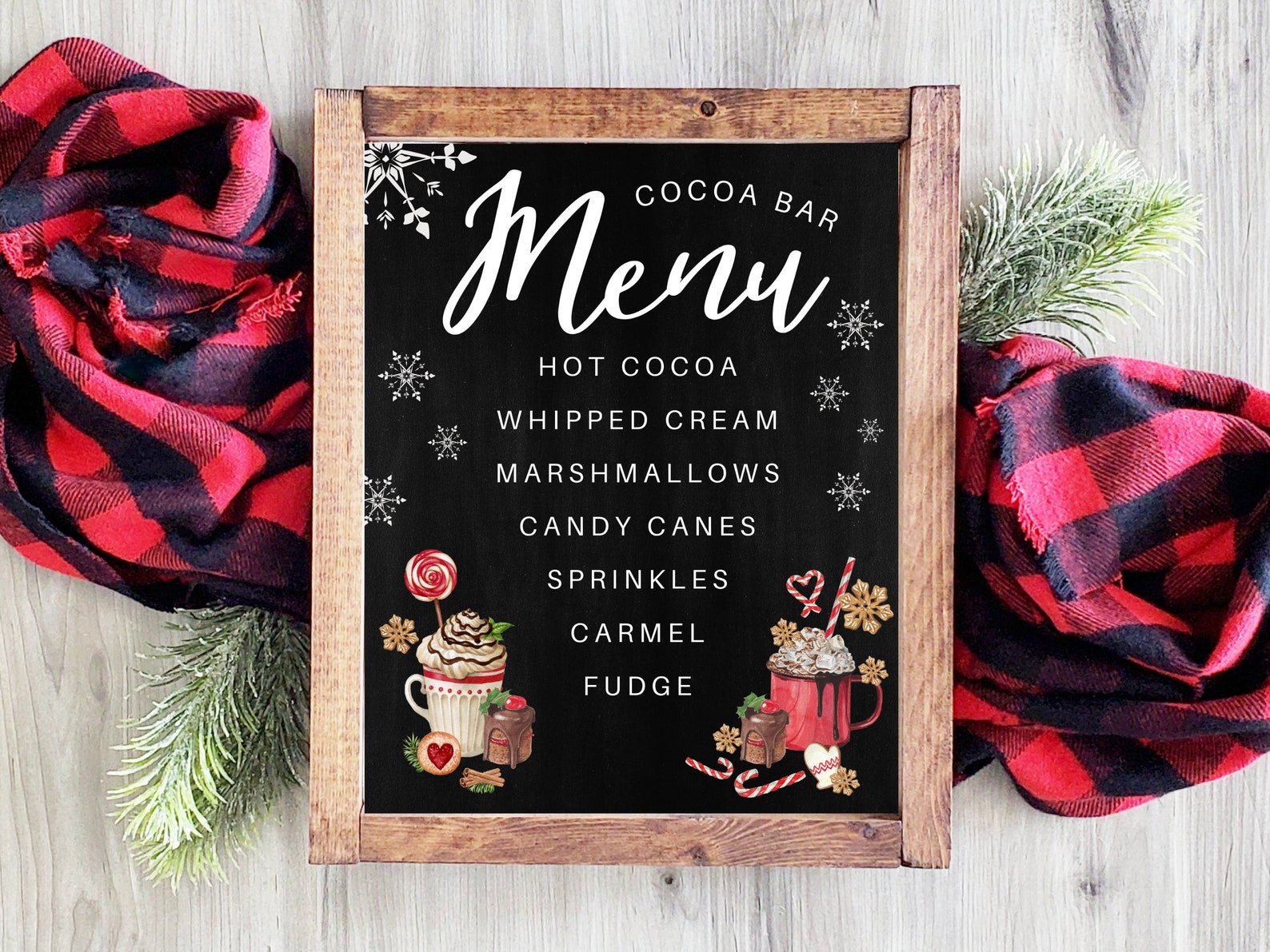Hot Cocoa Bar Menu Personalized Hot Chocolate Sign Coffee - Etsy