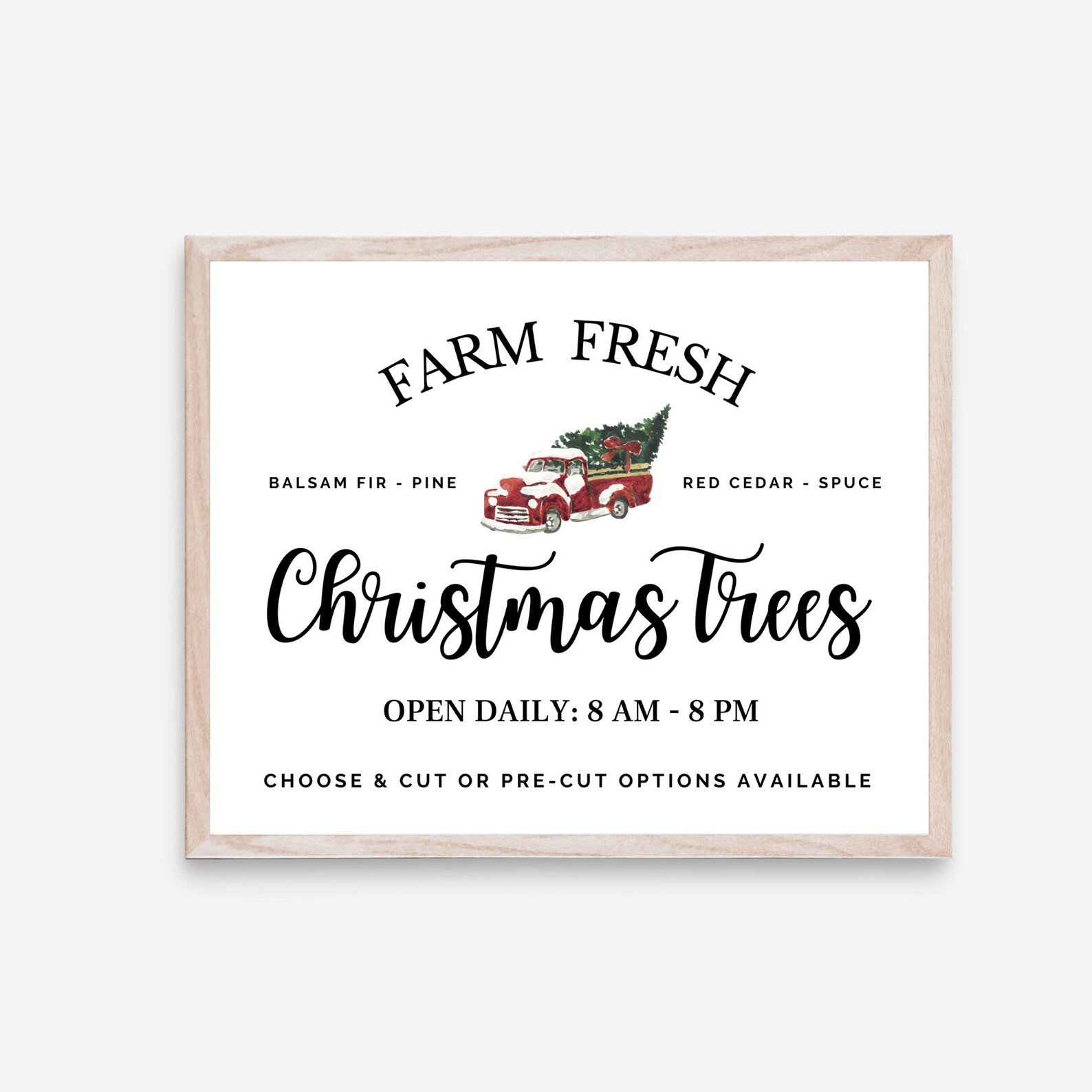 Farm Fresh Christmas Trees Printable Wall Art Farmhouse - Etsy