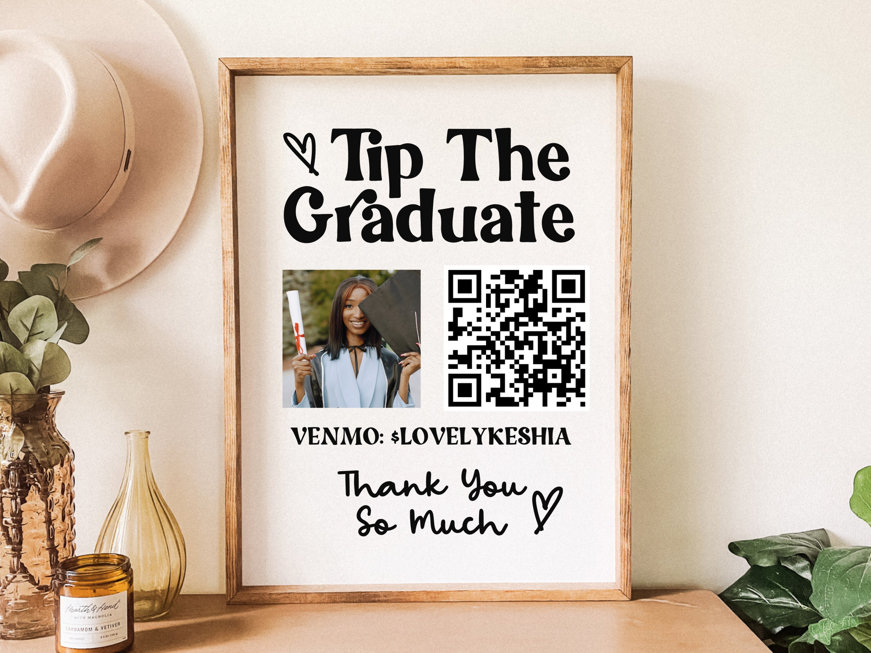 Graduation Party Sign QR Code Sign Tip the Graduate - Etsy UK