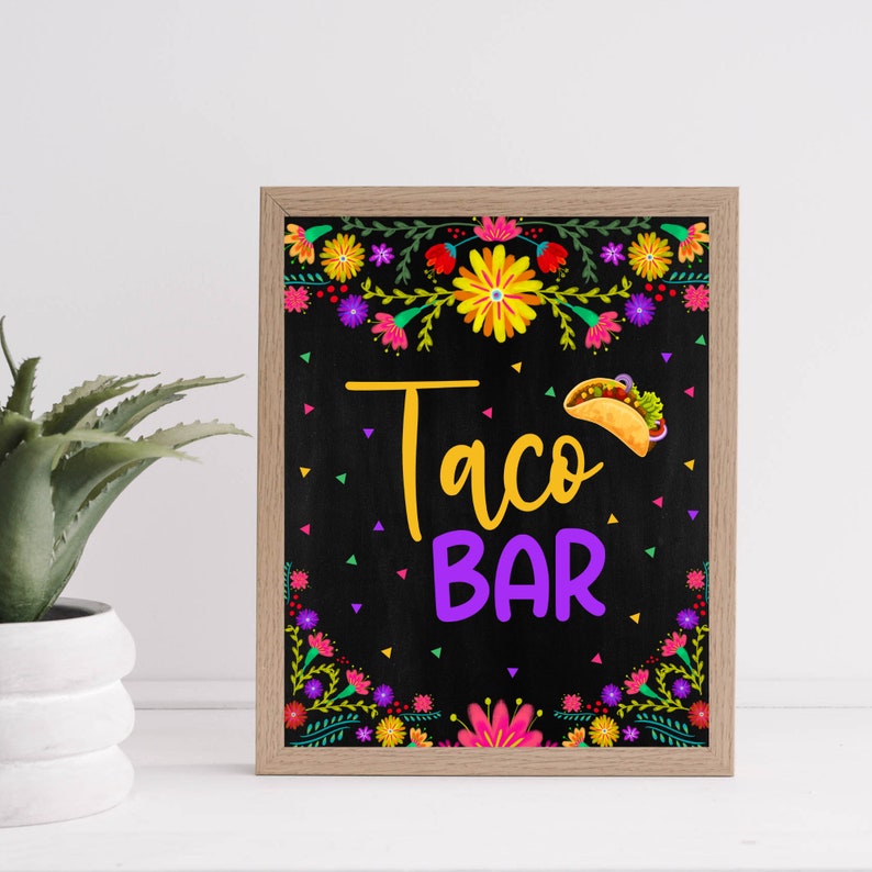 Taco Bar Sign | Fiesta Theme Party | Fiesta Bridal Shower | Fiesta Baby ...