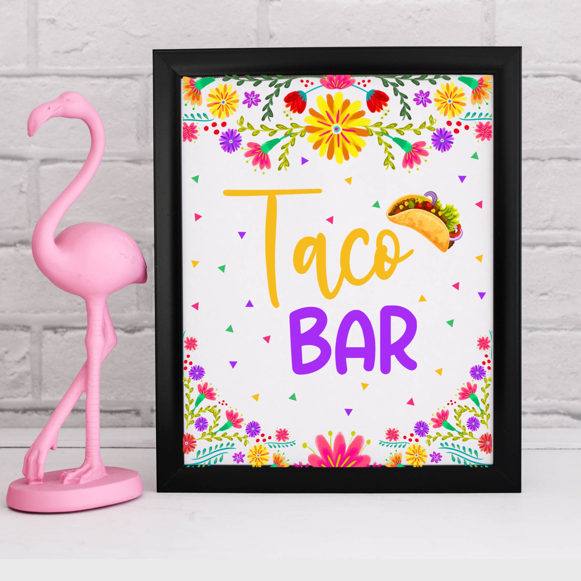 Taco Bar Sign Fiesta Theme Party Fiesta Bridal Shower - Etsy