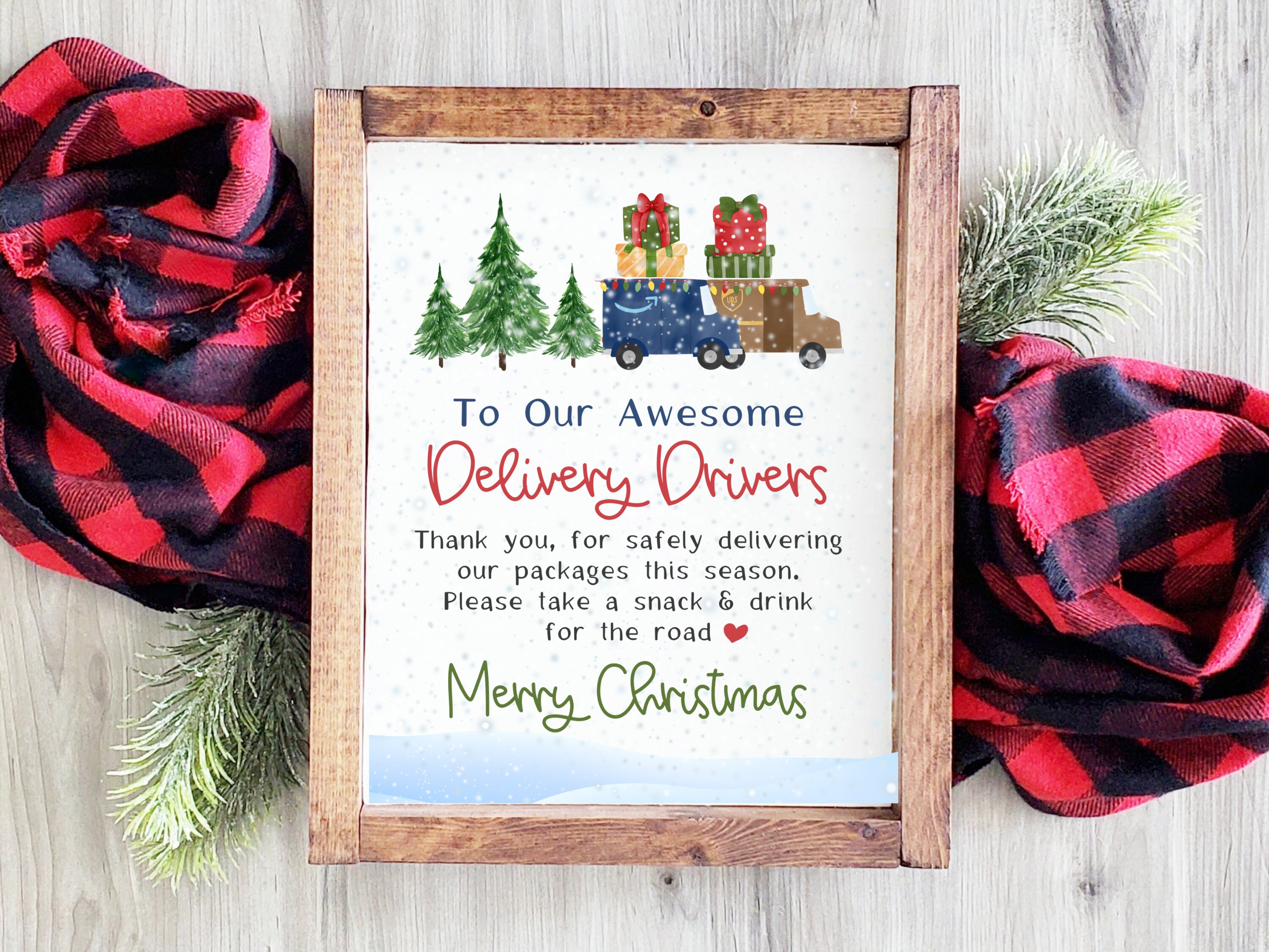 Delivery Driver Thank You Sign | Take A Snack Sign | UPS Amazon and ...