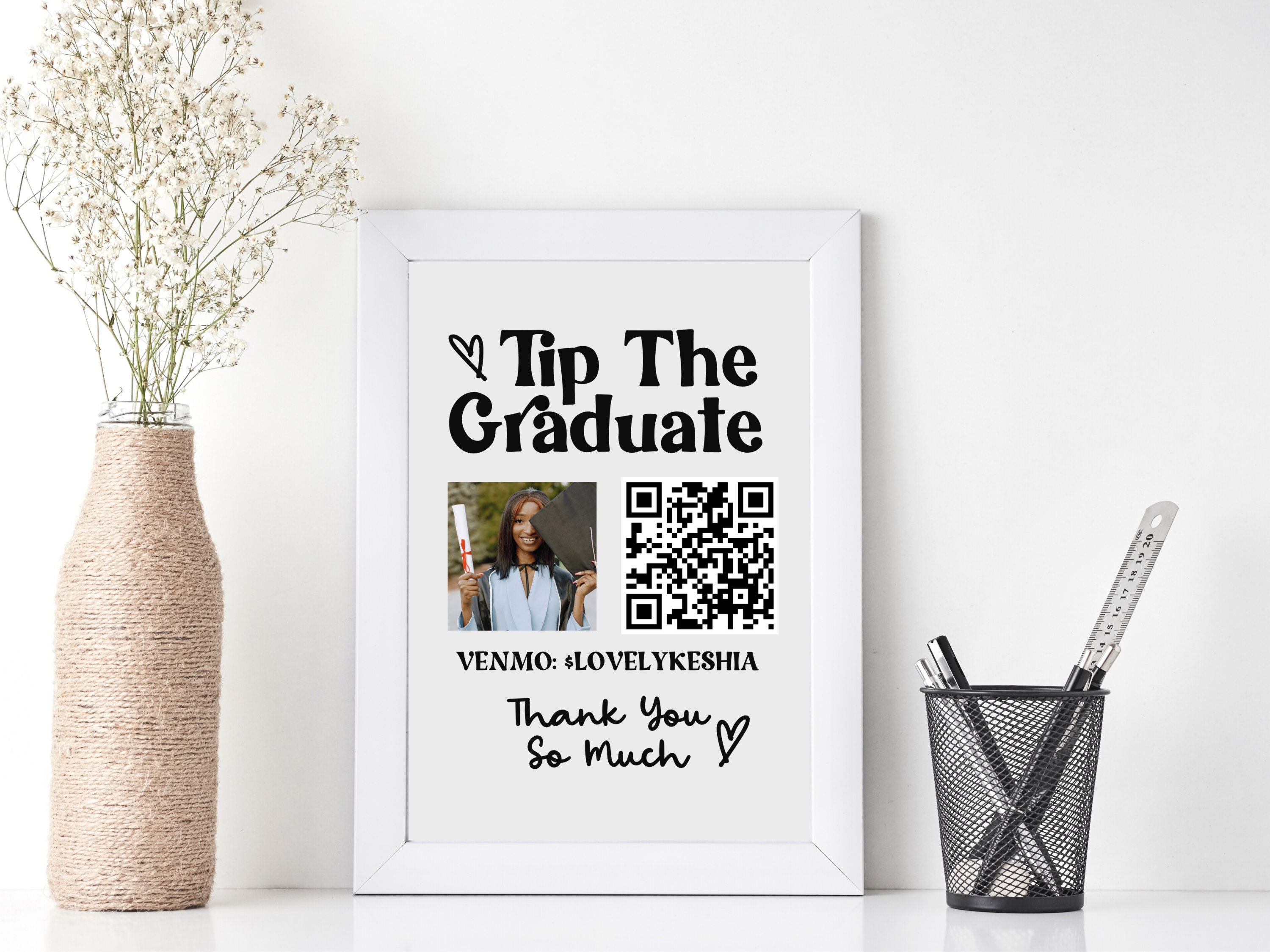 Graduation Party Sign QR Code Sign Tip the Graduate - Etsy UK