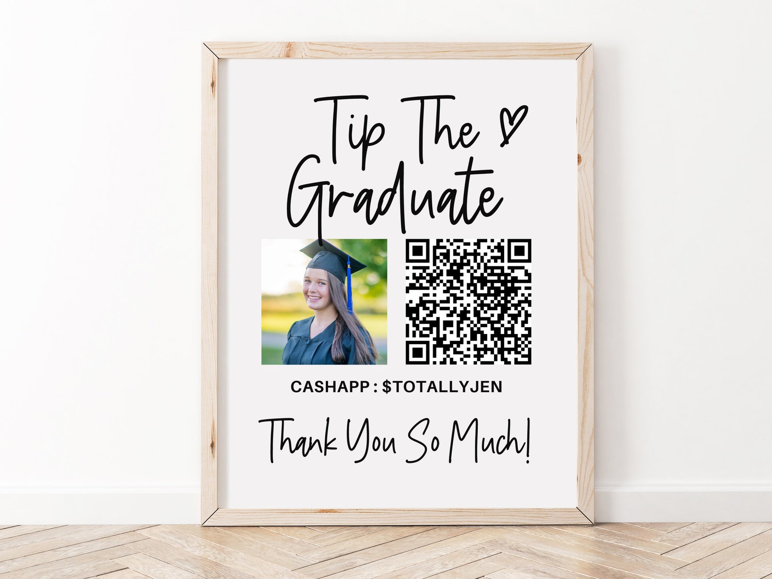 Graduation Party Sign | QR Code Sign | Tip the Graduate | Venmo Sign ...