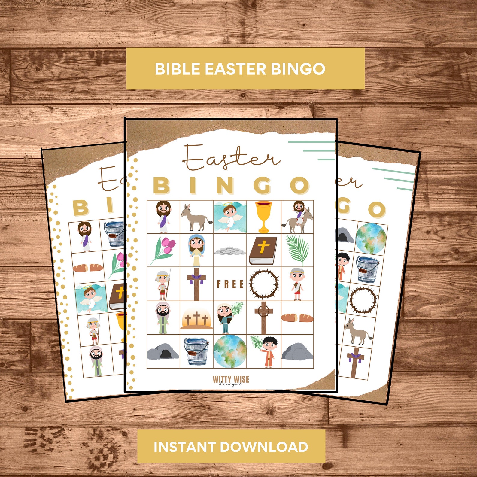 Bible Easter Bingo Printable Easter Kids Activities Easter | Etsy