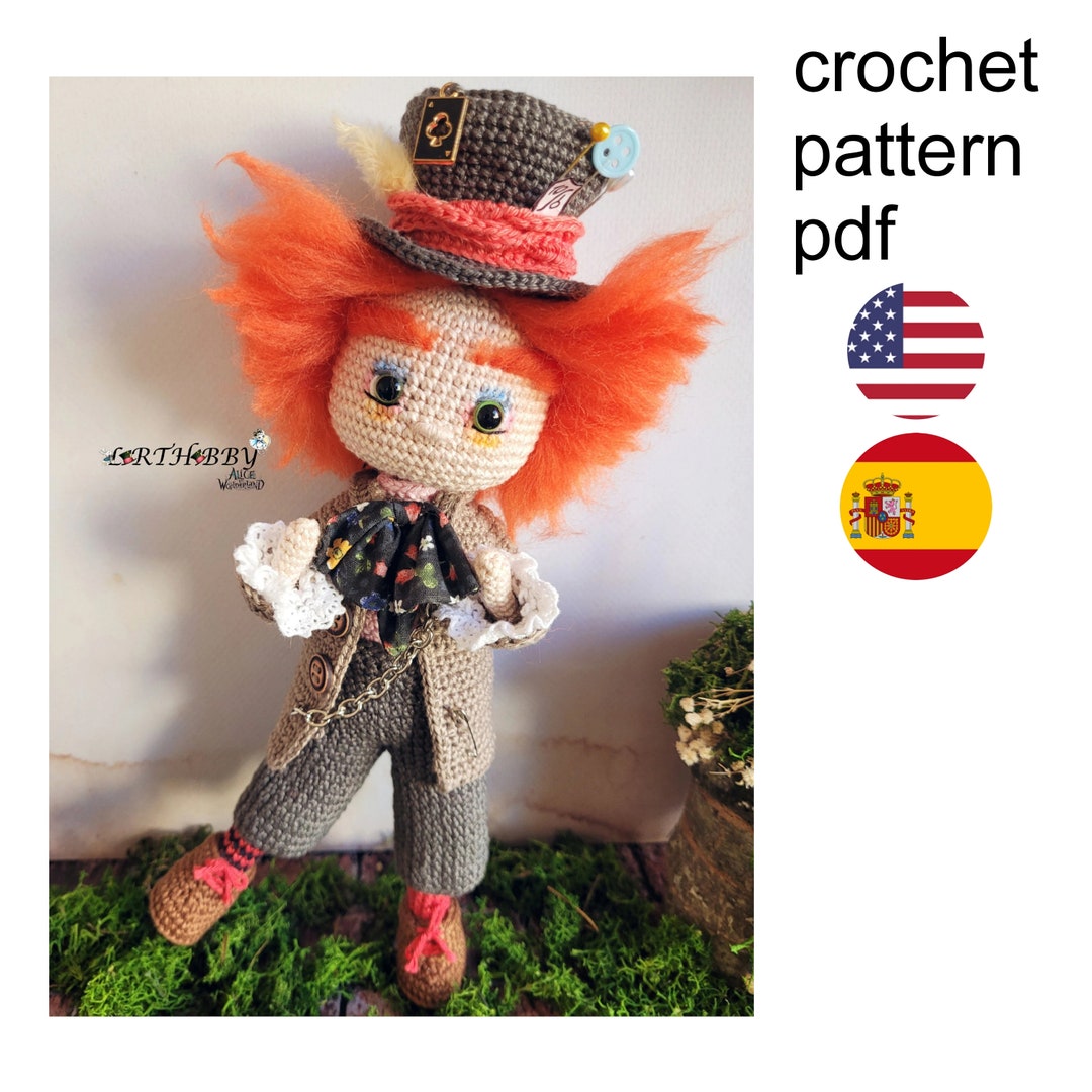 Mad Hatter Pattern PDF TUTORİAL English and Spa - Etsy