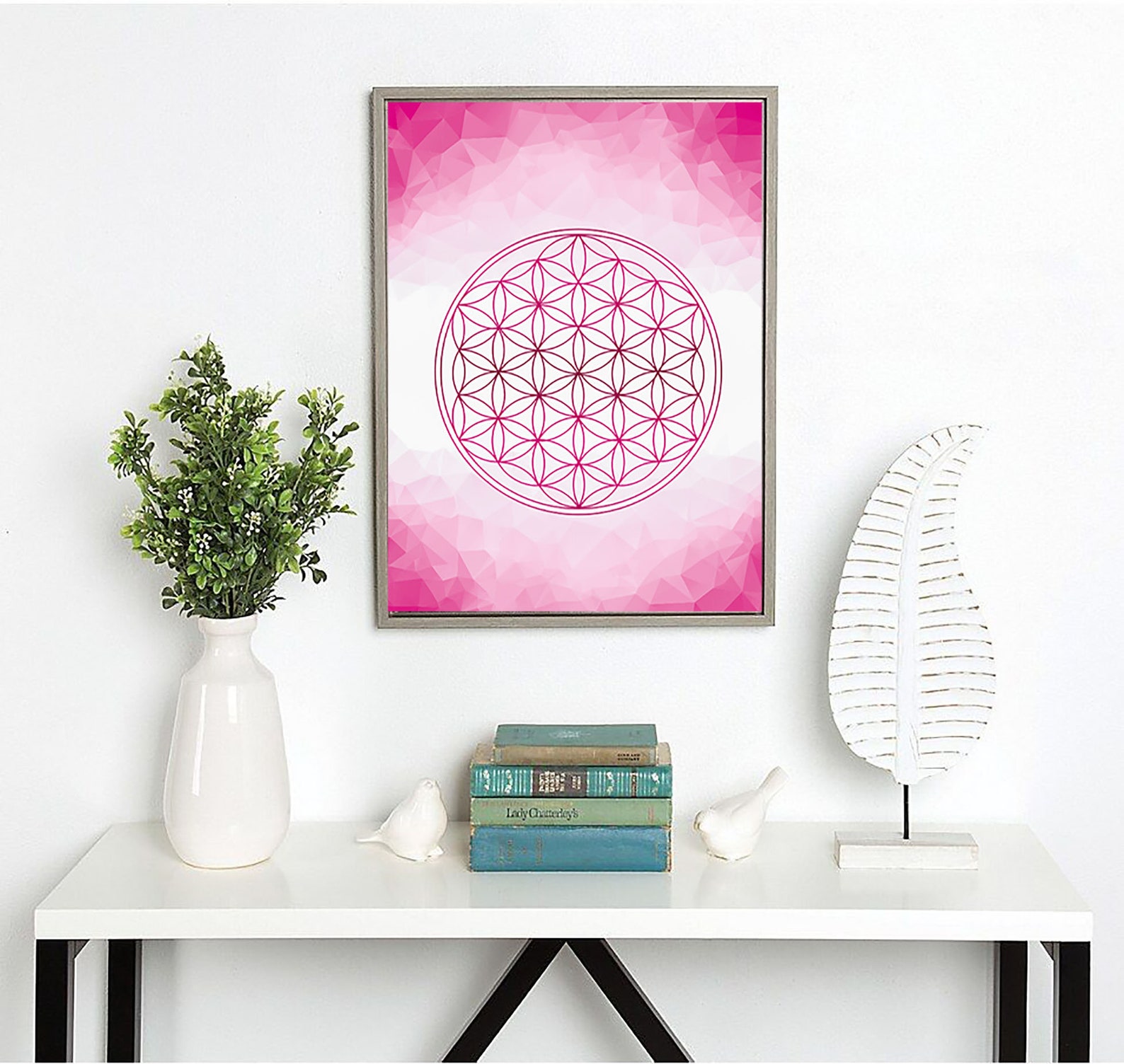 Flower of life Printable poster Pink Art Print Pink flower | Etsy