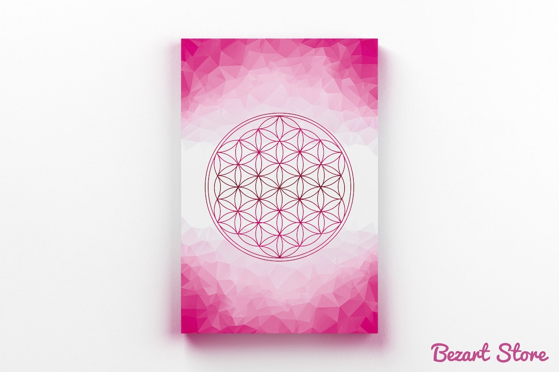 Flower of life Printable poster Pink Art Print Pink flower | Etsy