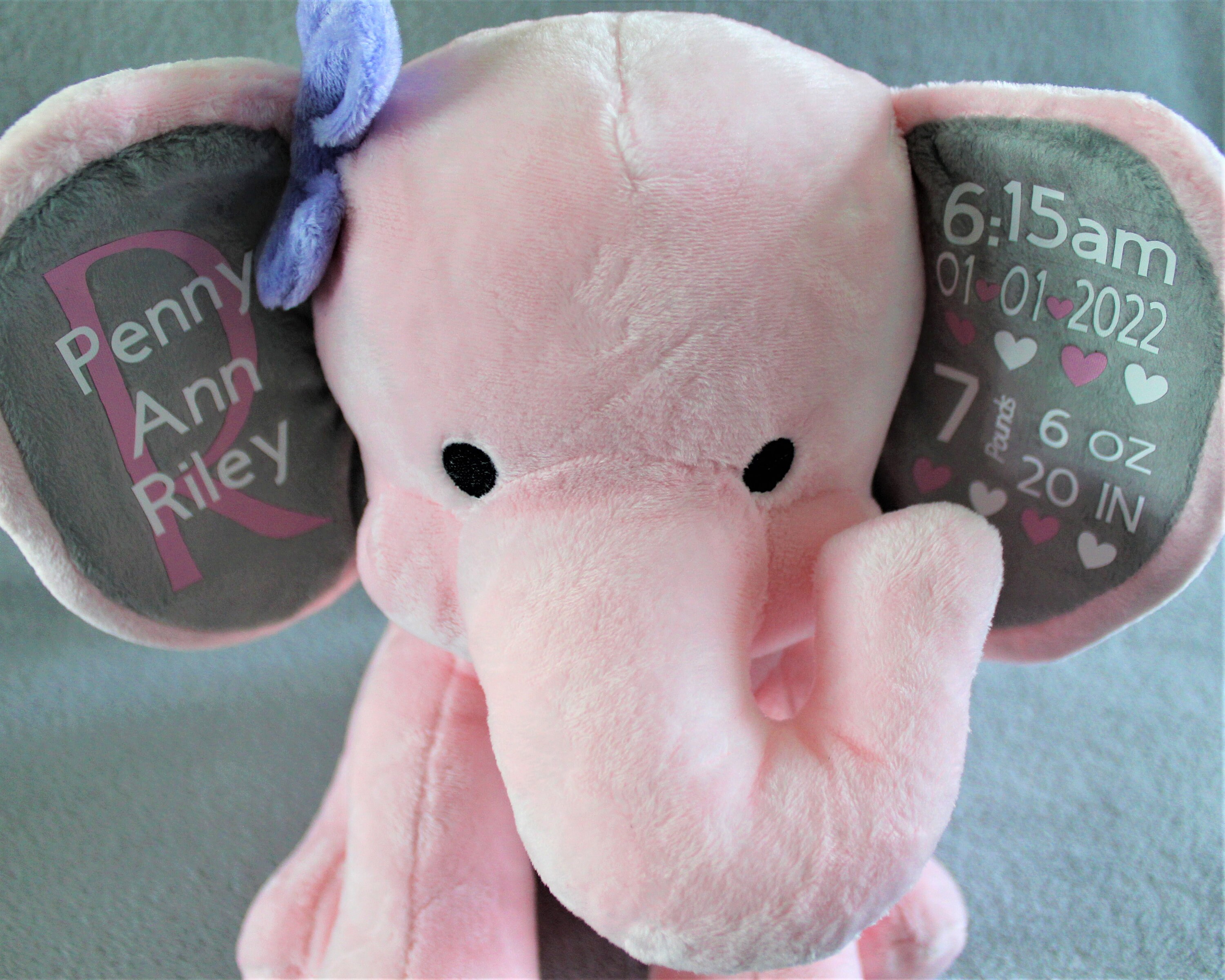 Personalized Plush Baby Elephant Keepsake. - Etsy