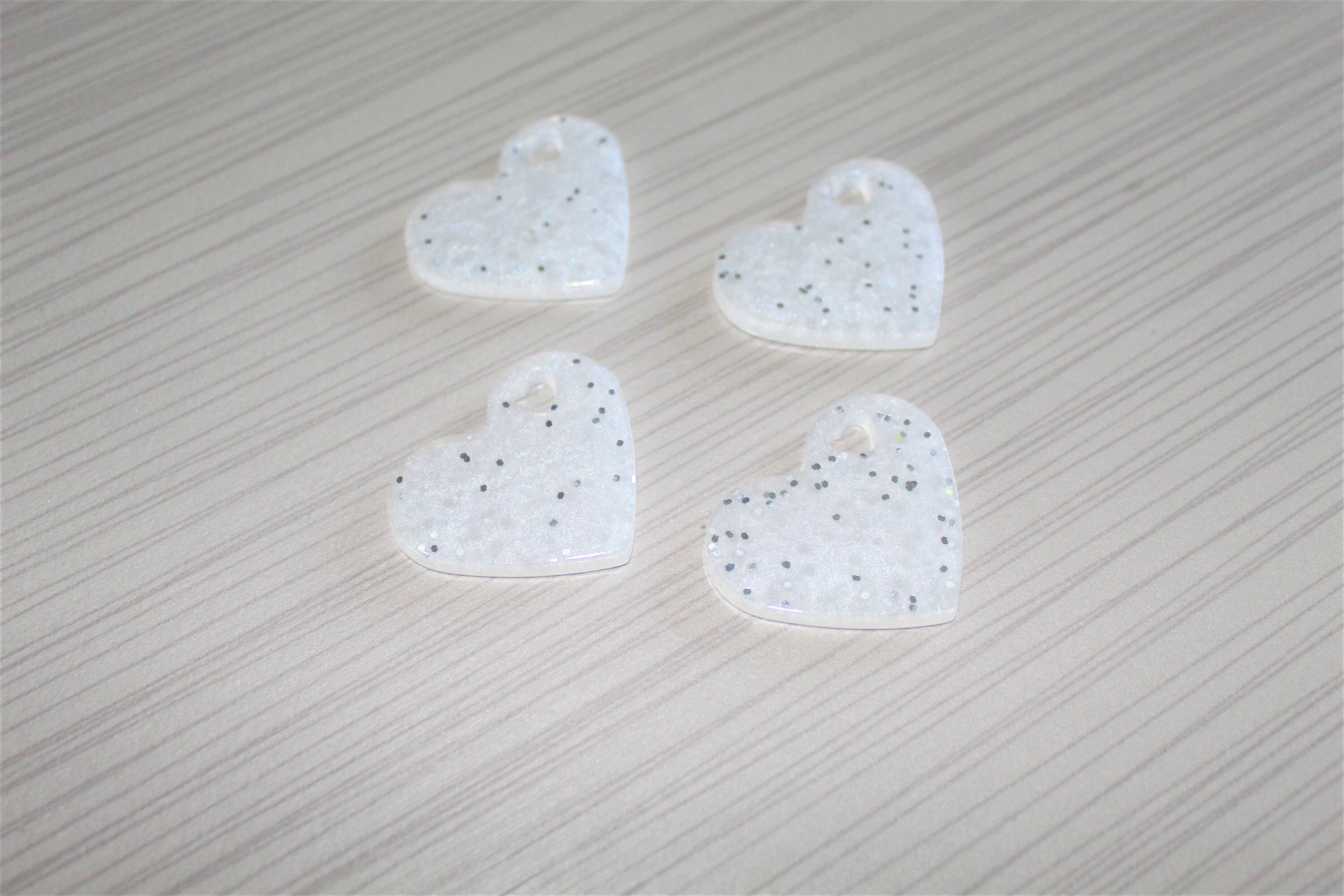 Heart-shaped Sparkle Resin Key Chain. - Etsy