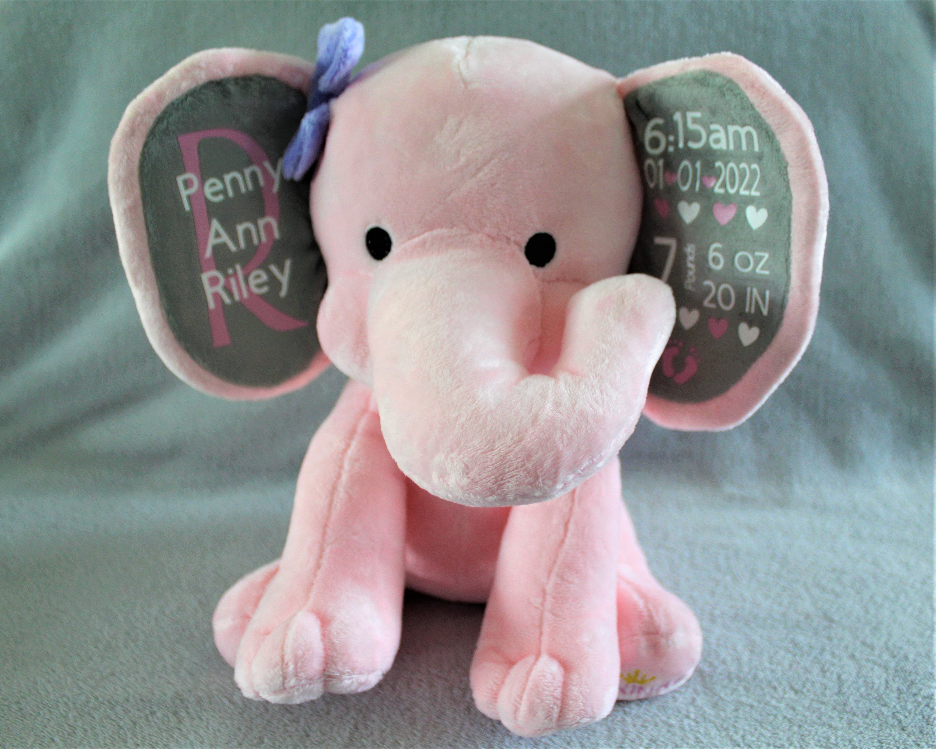 Personalized Plush Baby Elephant Keepsake. - Etsy