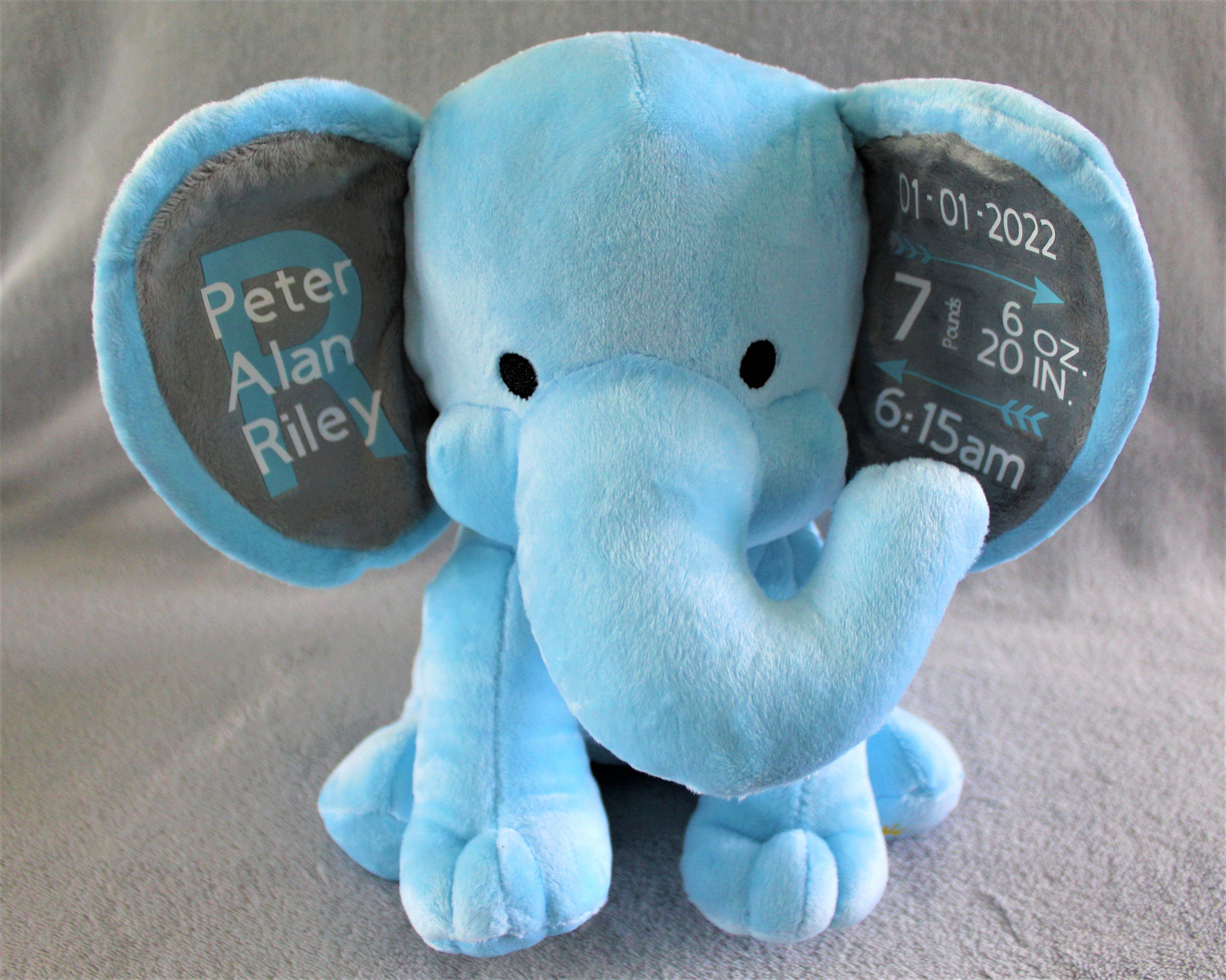 Personalized Plush Baby Elephant Keepsake. - Etsy