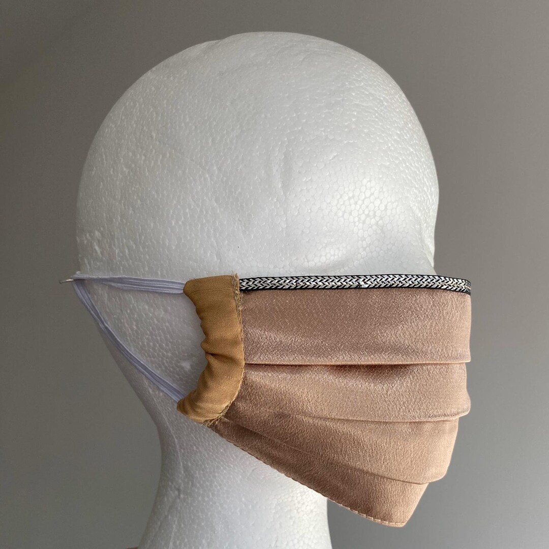 Luxury Gold Face Mask With Glitter Border Silk Satin - Etsy