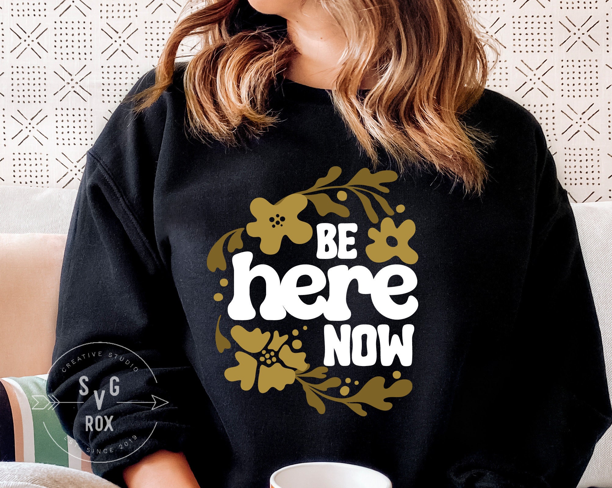 Be Here Now SVG EPS PDF Png Jpg, 70s Svg, Hippy Svg, Funky Svg, Cool ...