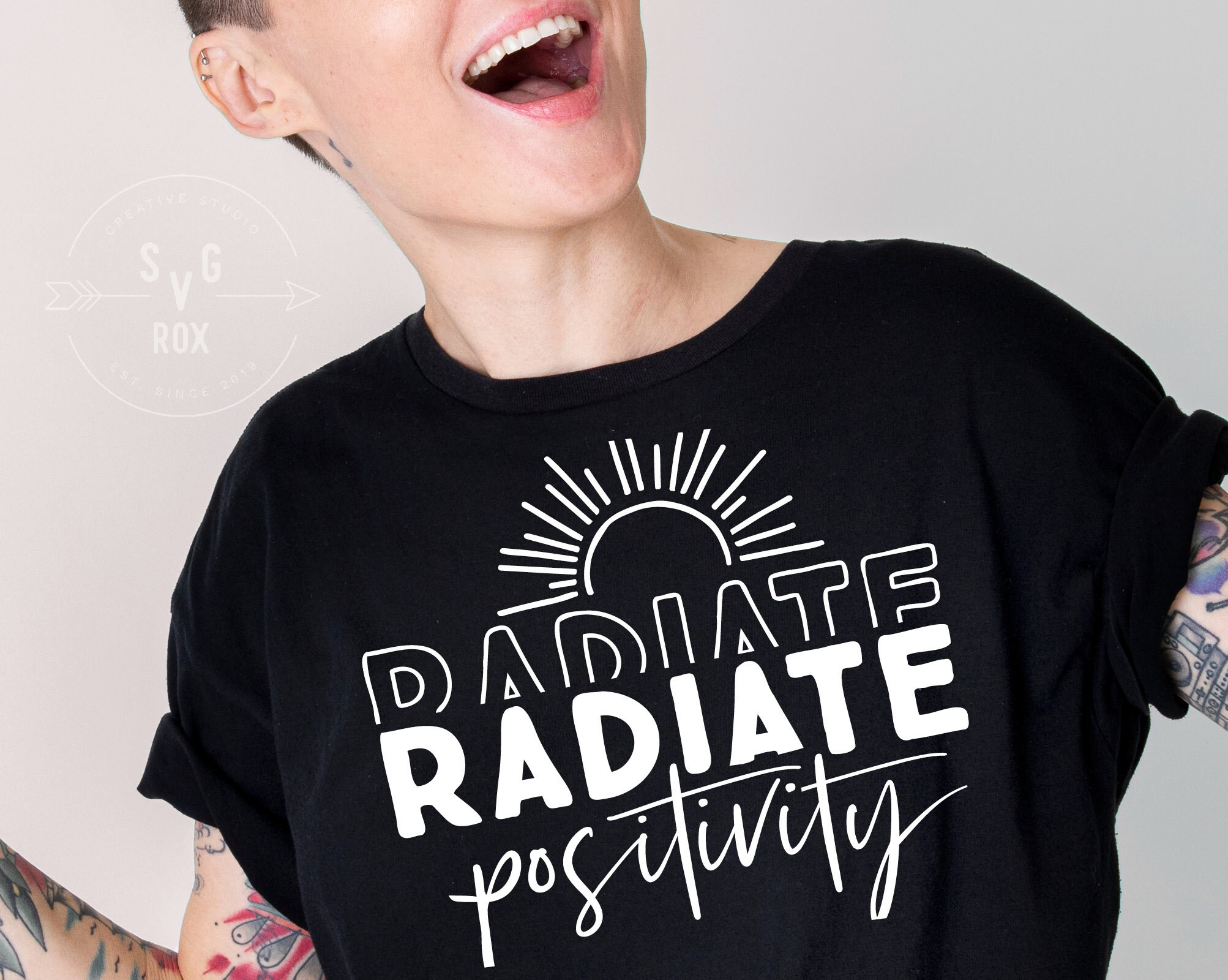 Radiate Positivity SVG EPS PDF Png Jpg, Sayings Svg, Positivity Svg ...