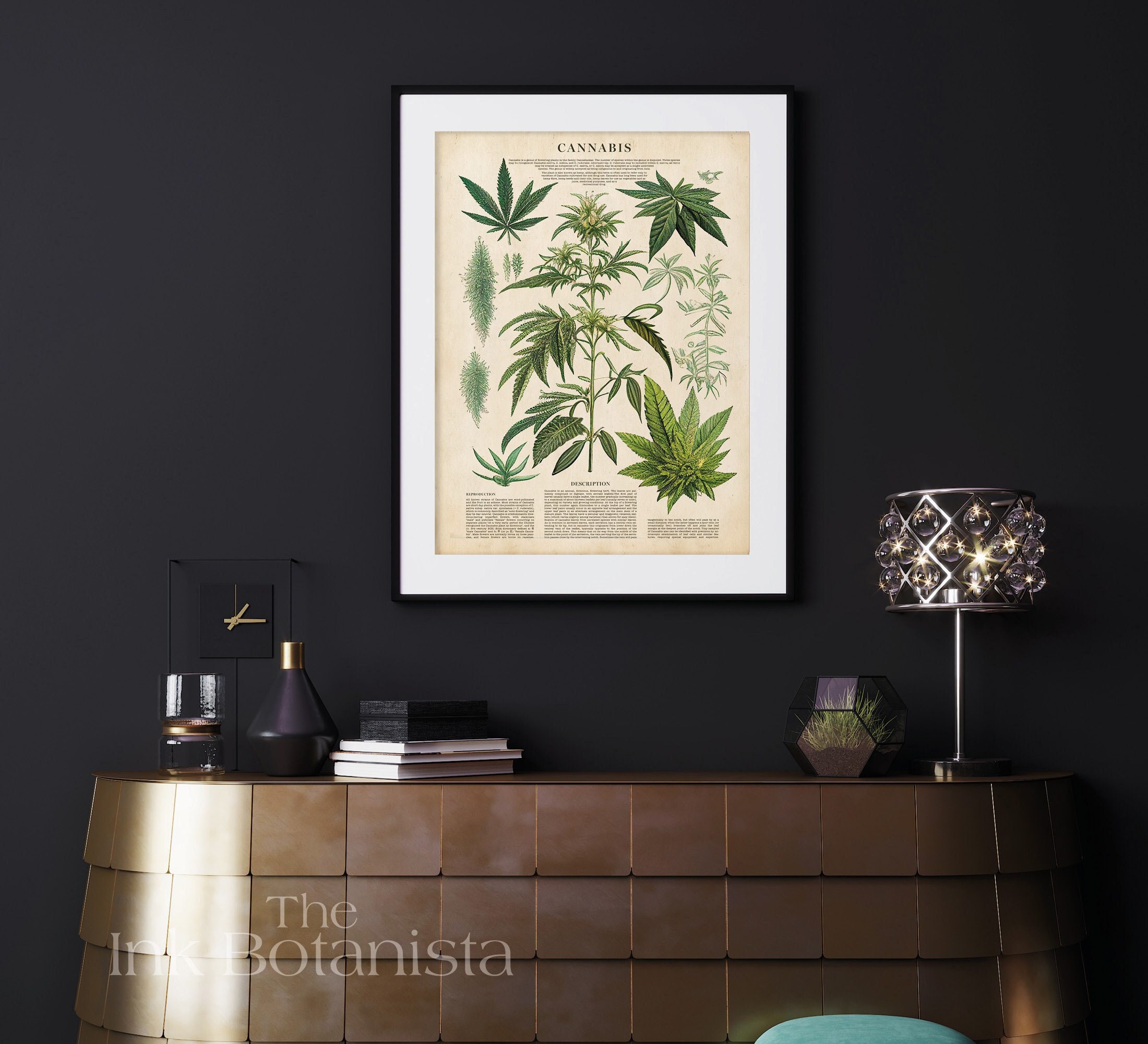 Cannabis Chart Print, Hemp Plant Print, Vintage Botanical Herb Poster ...