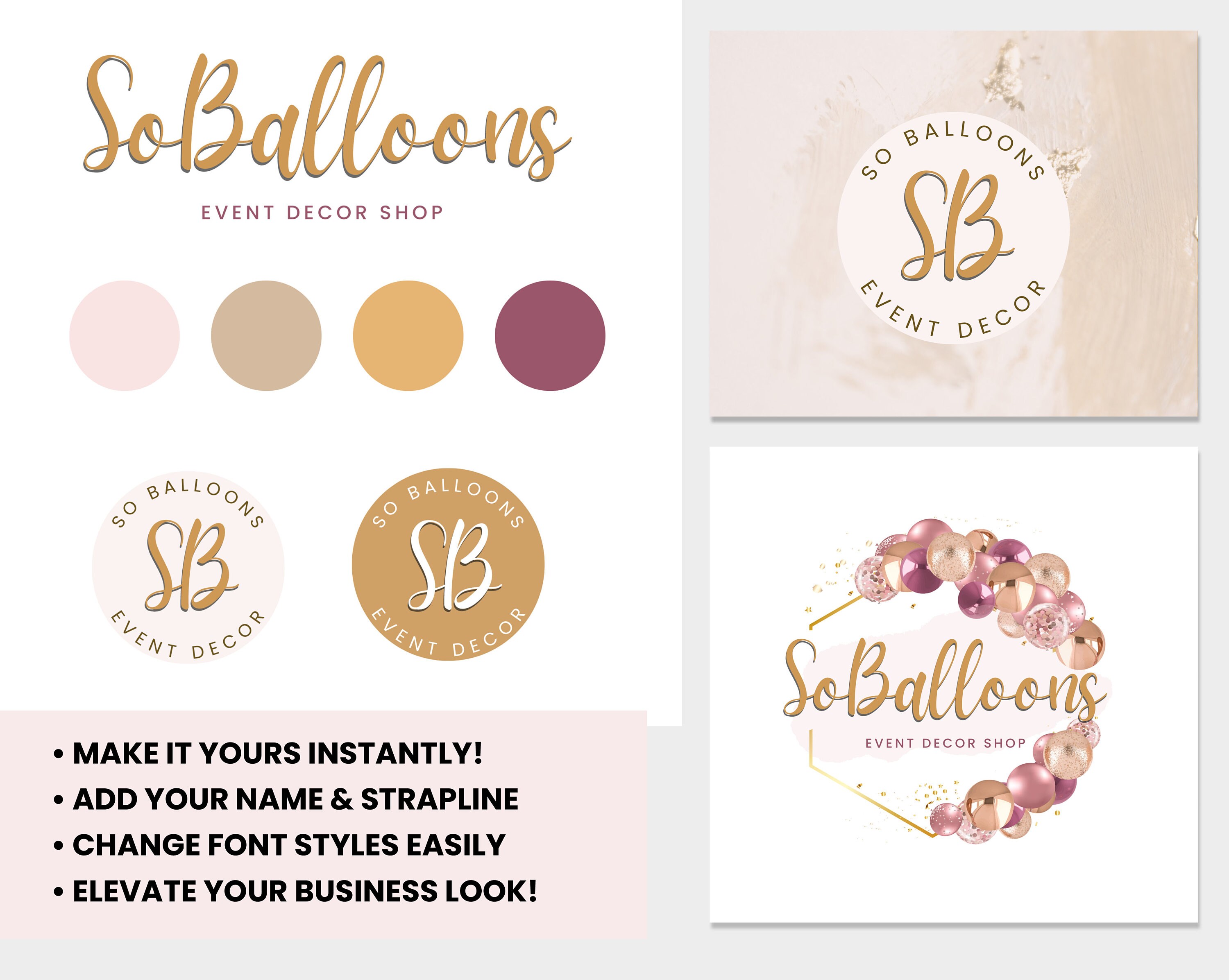So Balloons Logo Template Balloon Circle Logo Business Logo Events Logo ...