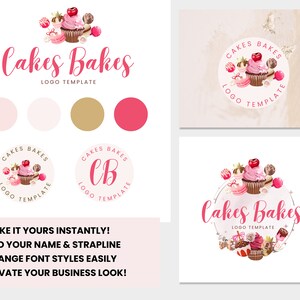 Cakes Bakes Logo Design, Dessert Logo, Party Table, Cake Pops Logo ...