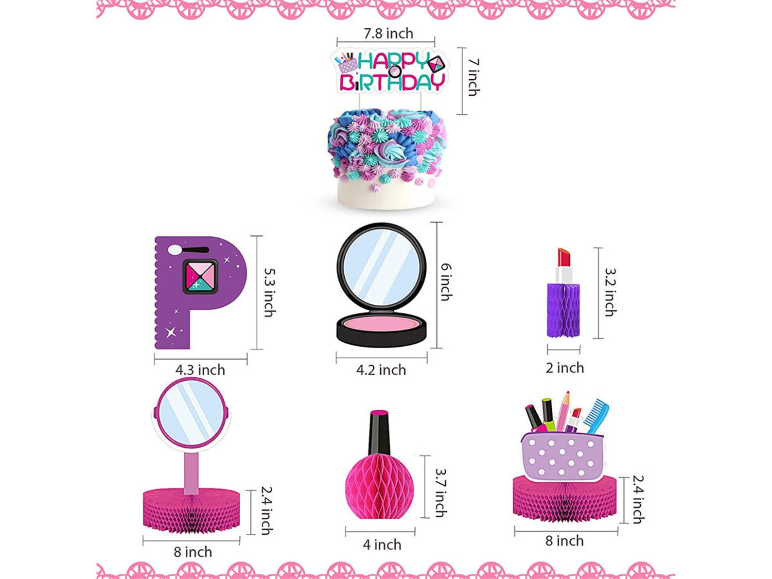 27 Pieces Makeup Birthday Party Decoration Set Including | Etsy