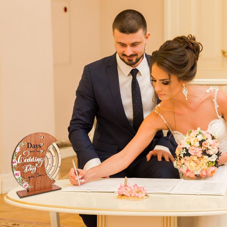 Wooden Wedding Countdown Calendar | Engagement Gift, Bridal Shower ...