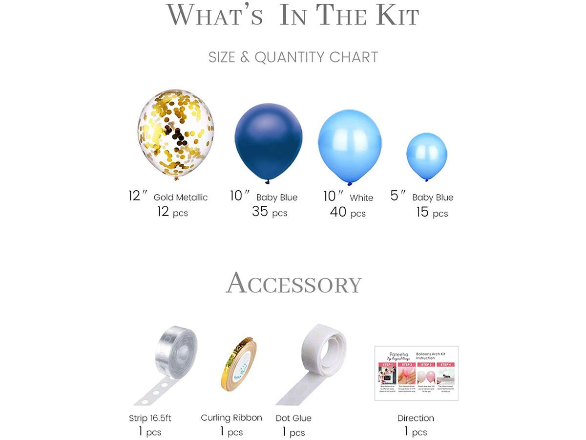 Blue Balloons 100 Pack 12 Inch Latex Party Balloons Blue Arch - Etsy