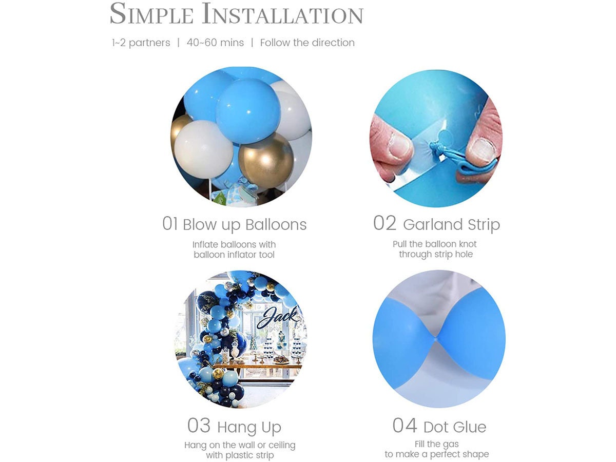 Blue Balloons 100 Pack 12 Inch Latex Party Balloons Blue Arch - Etsy