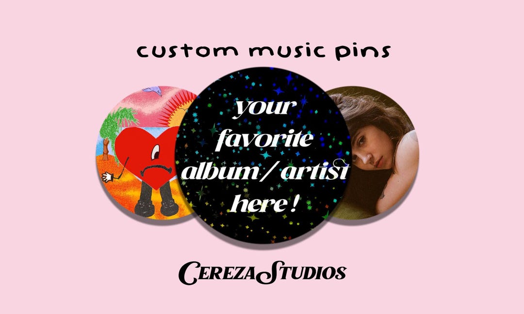 Custom Holographic Album Music Button Pin | Personalized Pinback - Etsy