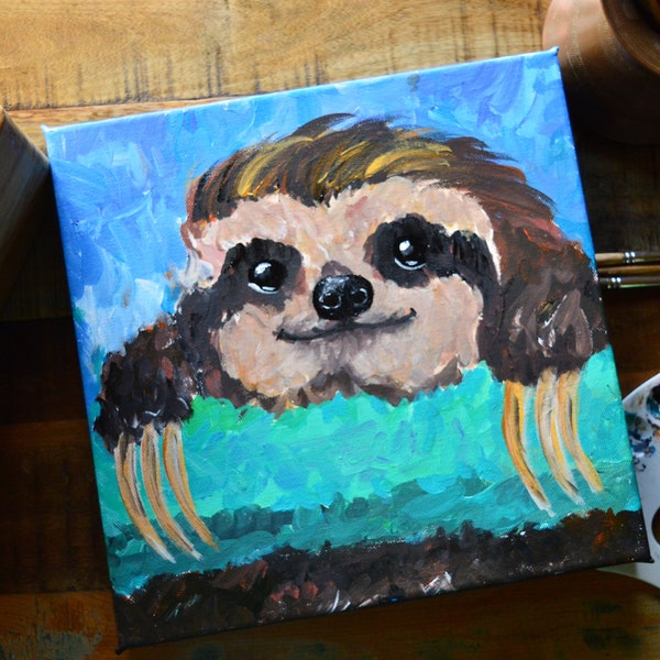 Sloth Painting - Etsy UK