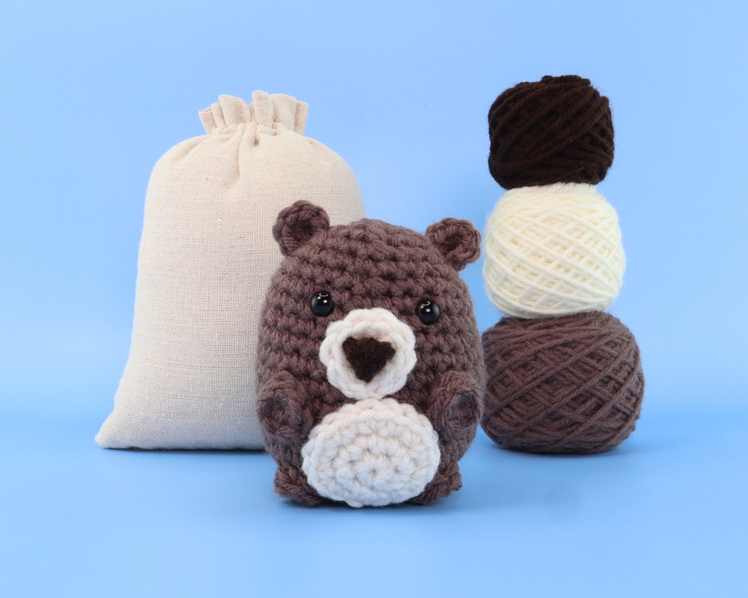 Cocoa the Bear Crochet Kit - Crochet Animals Kit - Amigurumi Kit ...