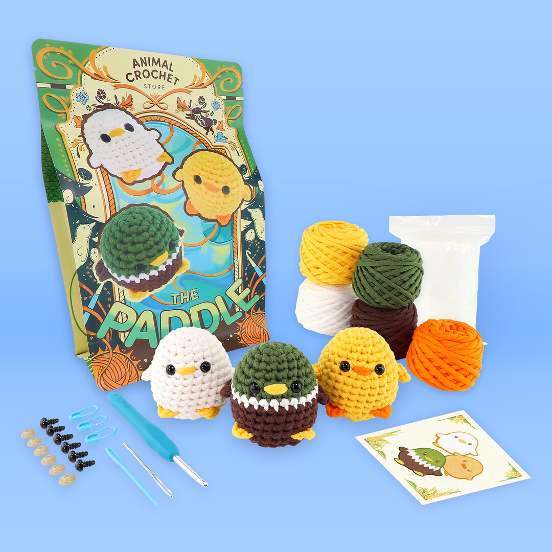 The Paddle Trio Crochet Kit - Level: Easy - Animal Crochet Store - Etsy