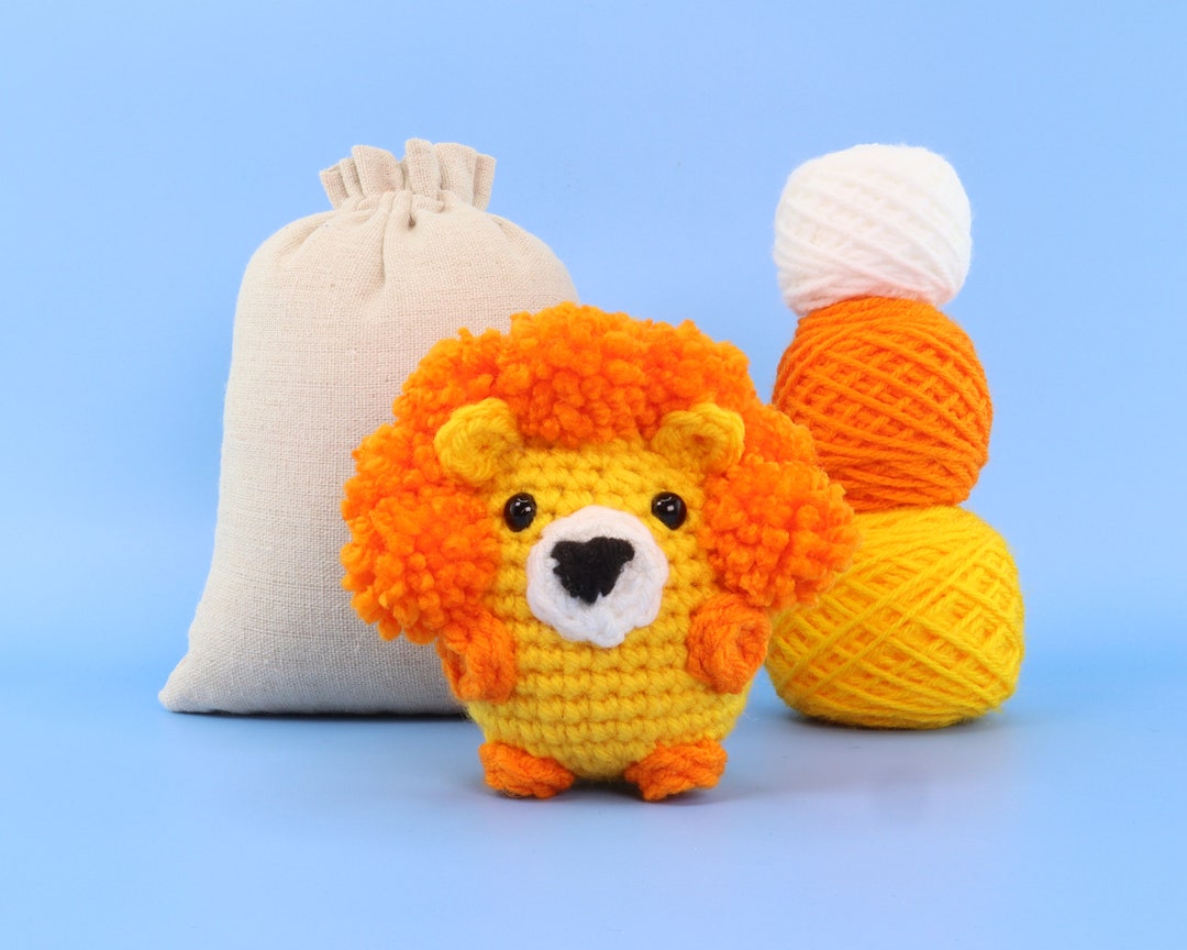 Leo the Lion Crochet Kit - Crochet Animals Kit - Amigurumi Kit - Animal ...