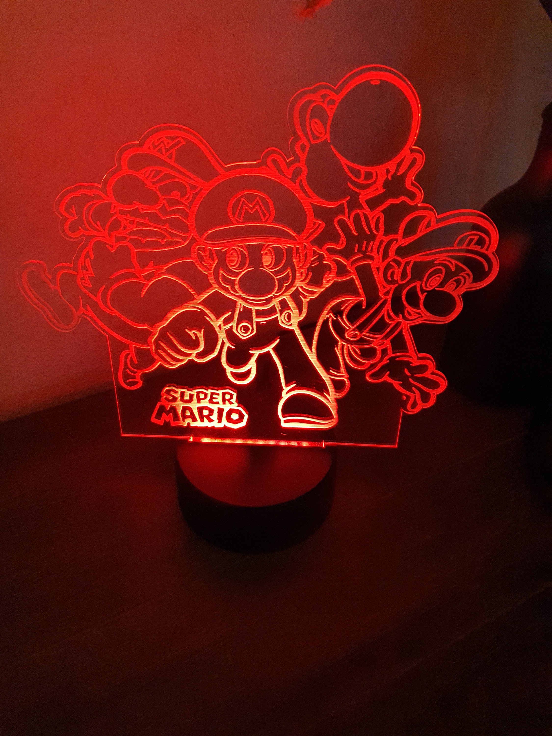 Super Mario Led Lamp Acrylic Svg Download Cut and Engrave File - Etsy UK