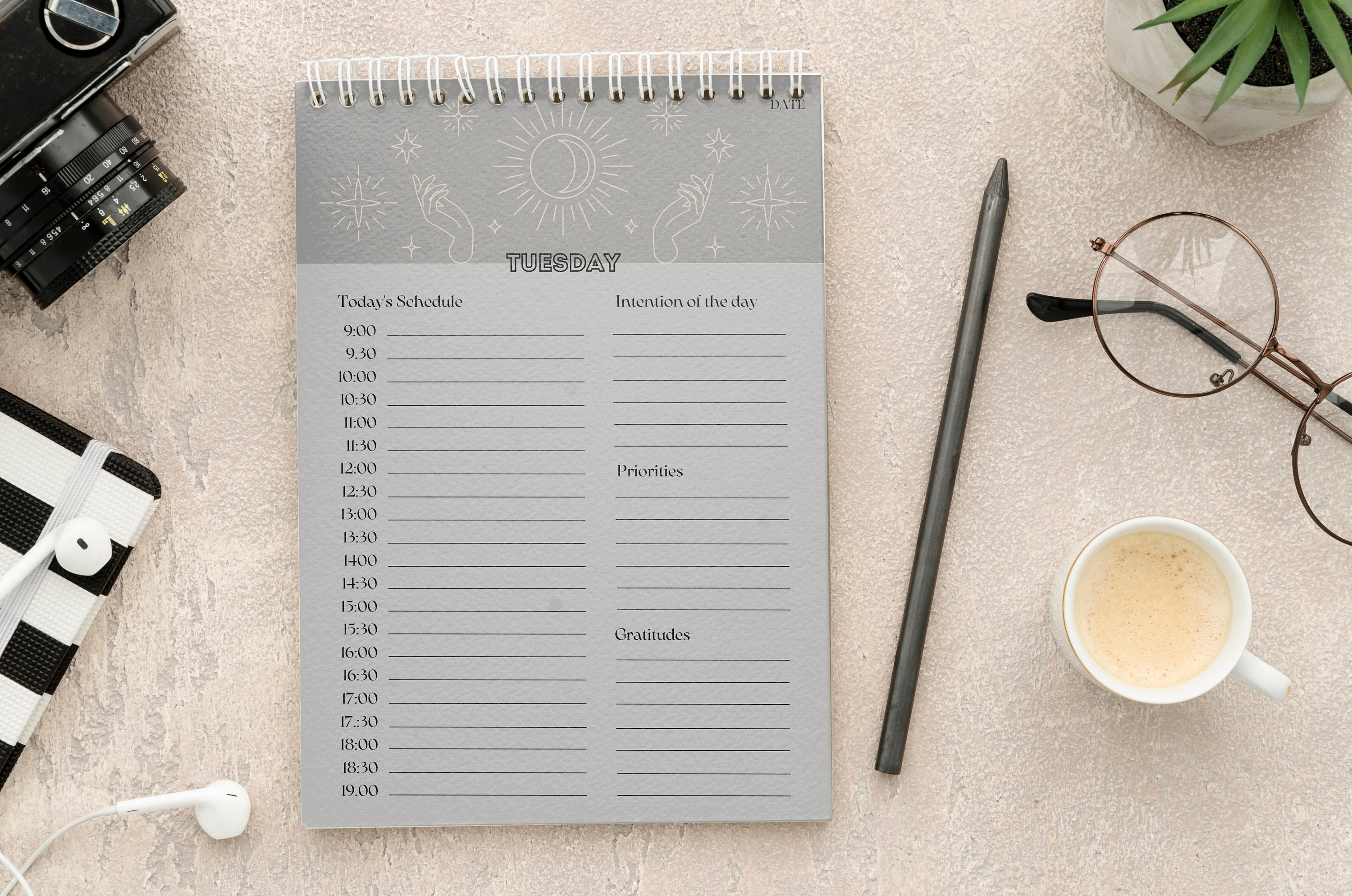Mindful Daily Planner List Printable Astrology Gratitude - Etsy
