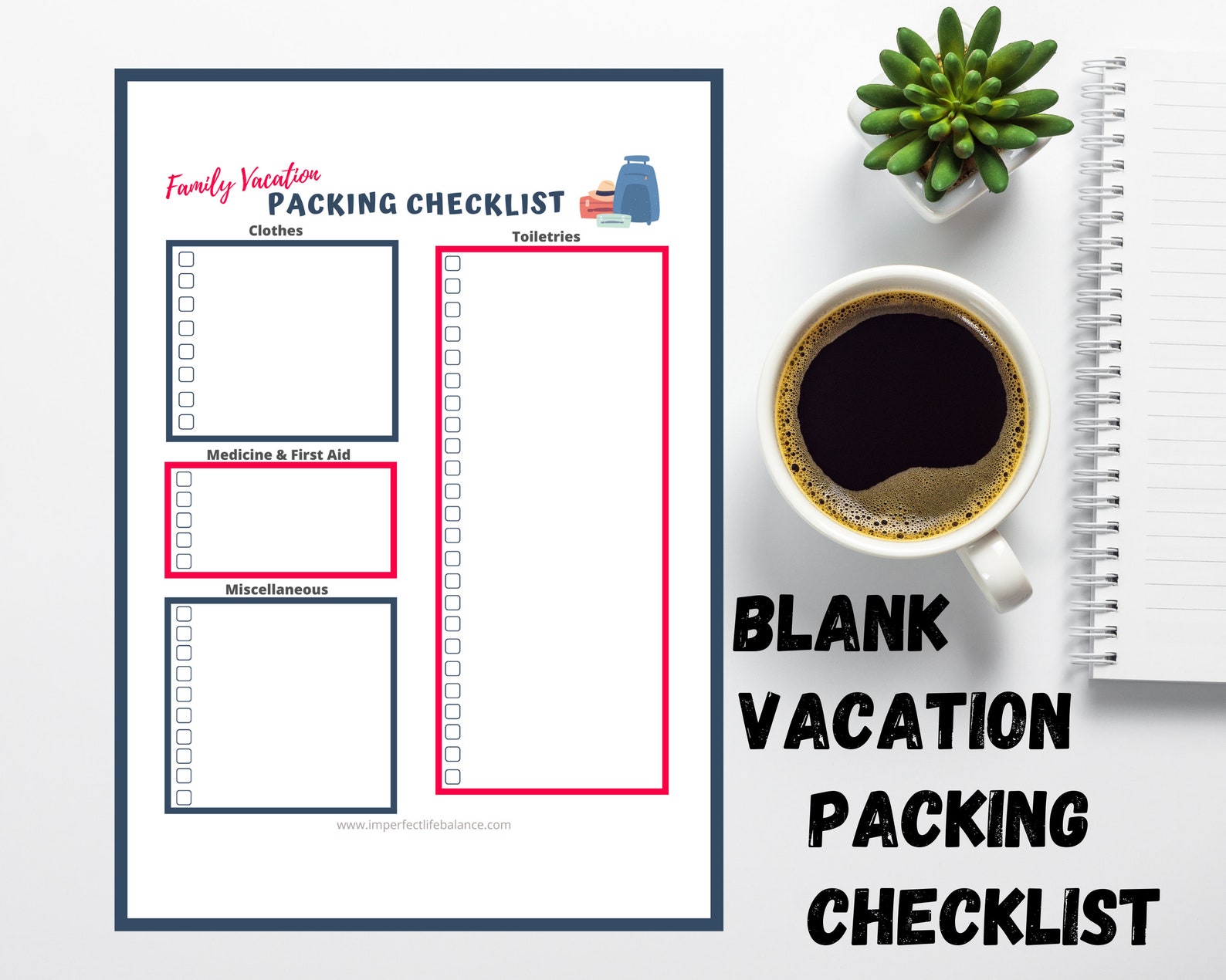 Printable Travel Packing List Vacation Prep Checklist | Etsy