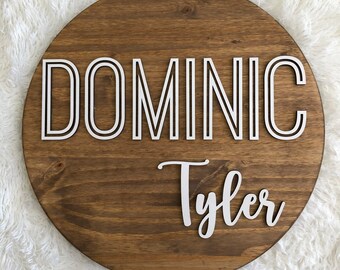 Wooden Name Sign/round Name Sign/nursery Decor/wall - Etsy