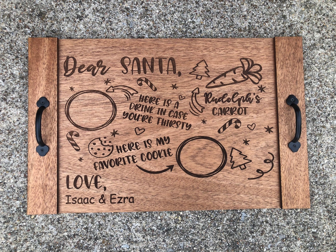 Personalized Santa Tray/santa Cookies and Milk Tray/custom - Etsy