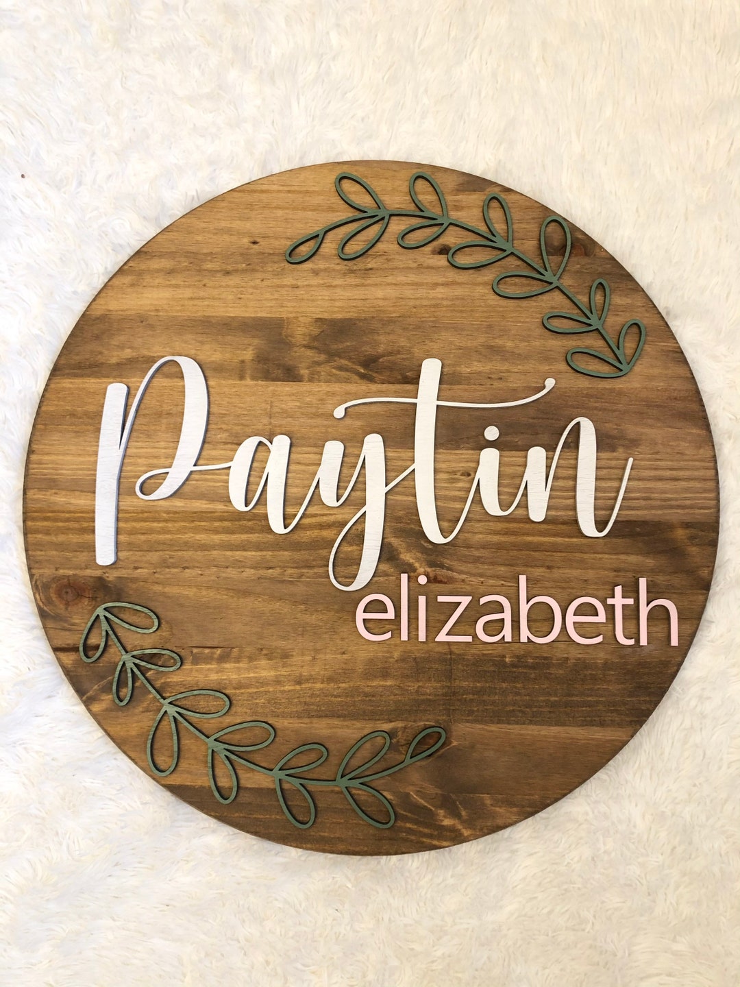 Wooden Name Sign/round Name Sign/nursery Decor/wall Decor/laser Cut - Etsy