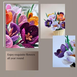 Crocus Crochet Pattern PDF Flowers Vase Amigurumi Flowers Gift for Her ...