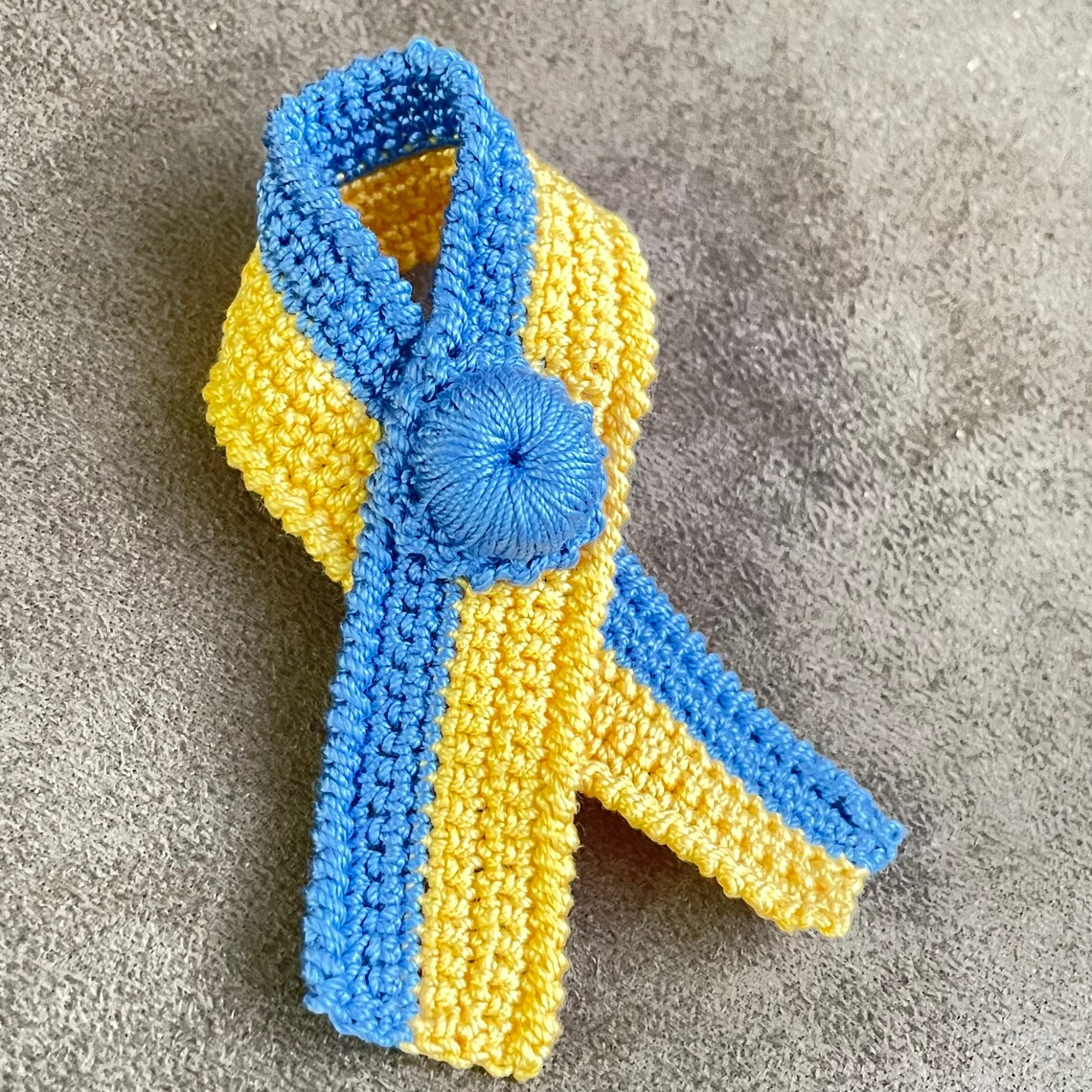Blue and Yellow Ribbon Pin Ukrainian Cotton Pin Ukrainian - Etsy