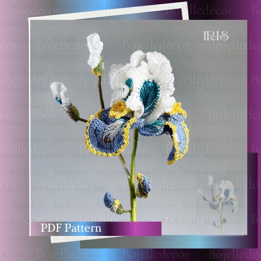 Crochet Iris Pattern: Amigurumi Flower Tutorial (PDF Download) - Etsy