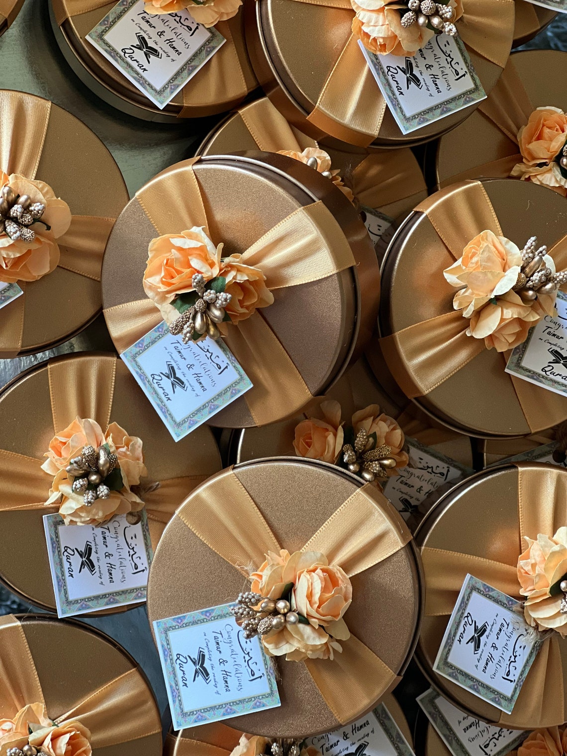 Favor Boxes | Gold Tin Boxes | Mithai Favor Boxes | Wedding Return ...